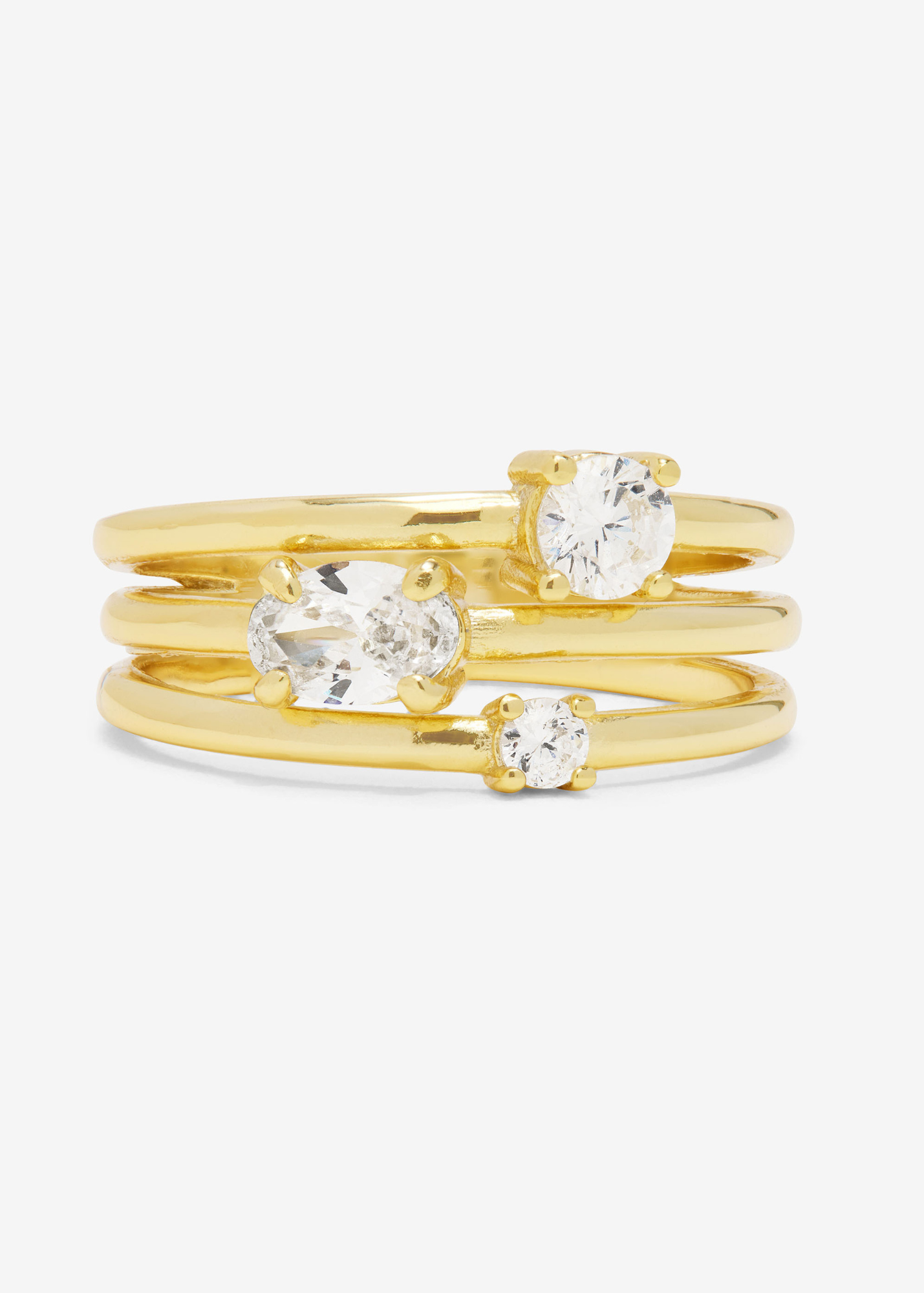 Melinda Maria Stacked Ring in Gold/White – June & Beyond Boutique